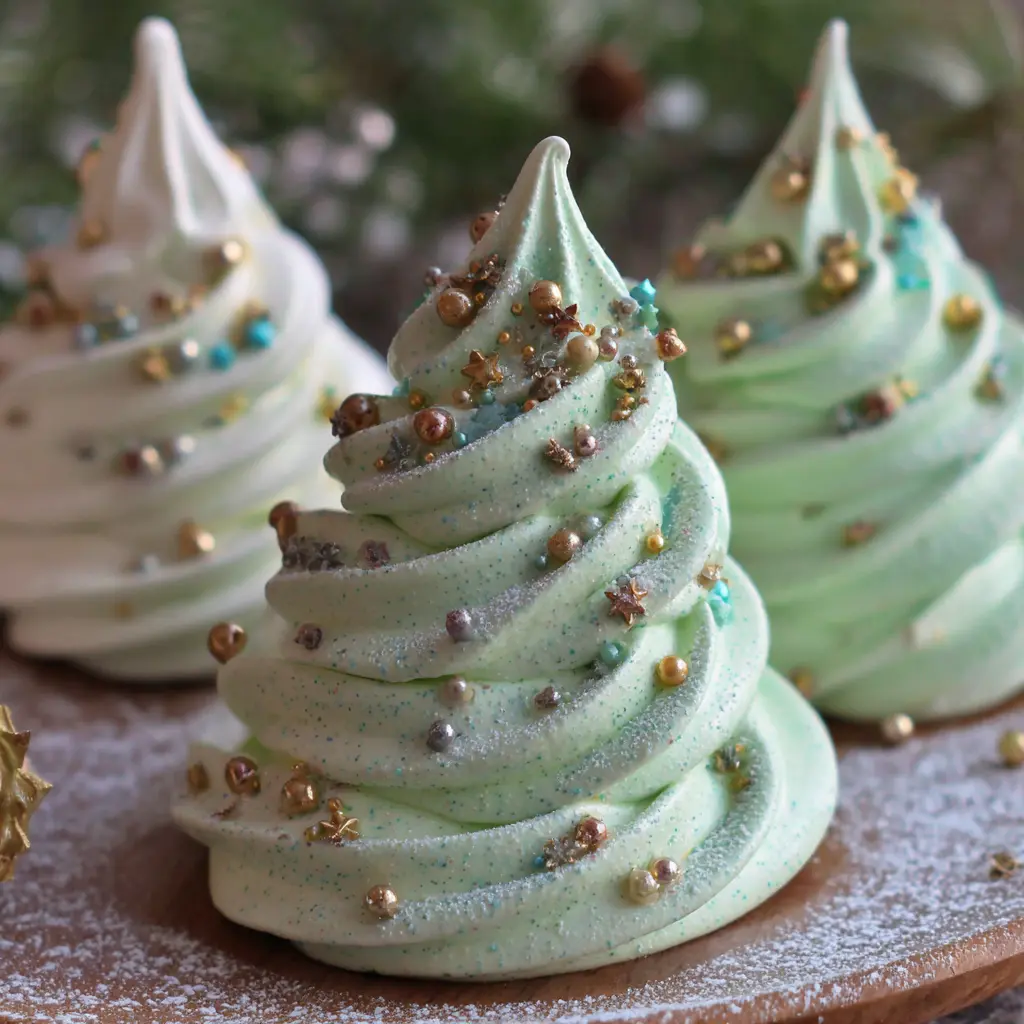 Festive Meringue Trees: Easy Holiday Dessert Recipe