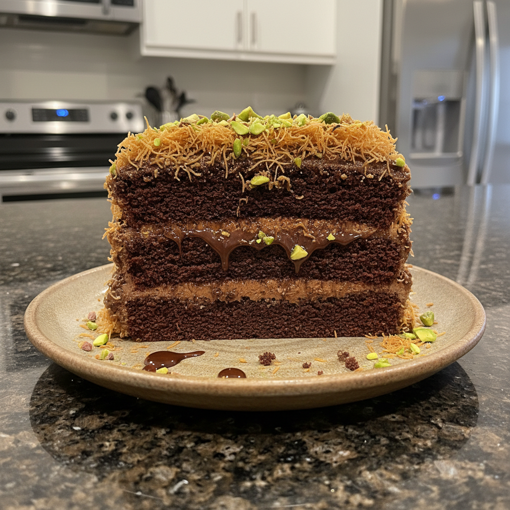 Ultimate Dubai Chocolate Cake: Cardamom & Pistachio Perfection