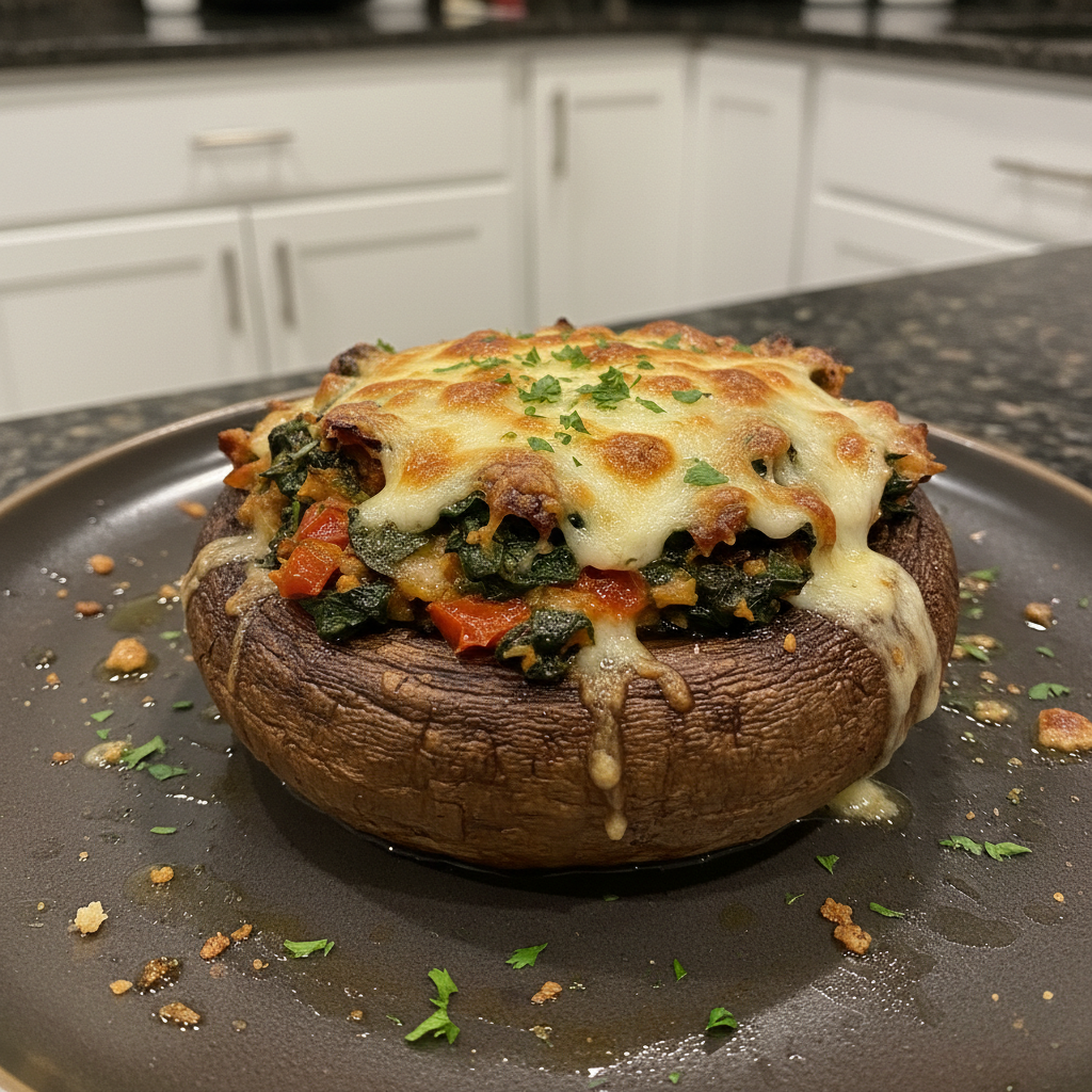 Savory Stuffed Portobello Mushrooms Recipe (Easy!)